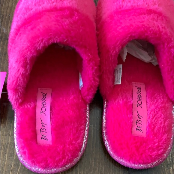 Betsey Johnson | Shoes | New Betsey Johnson Hot Pink Fuzzy House ...